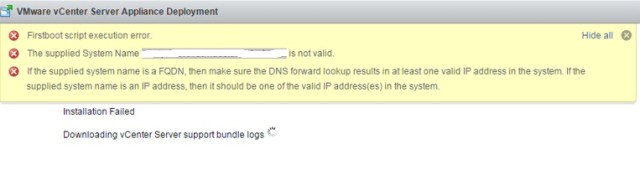 vCSA 6.0 Installation issues – ” Firstboot script execution error “ | Techbrainblog